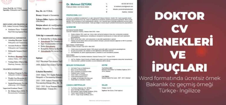 Doktor CV Örnekleri ve Hekimlere Özel İpuçları | Ücretsiz Hazır Örnekler