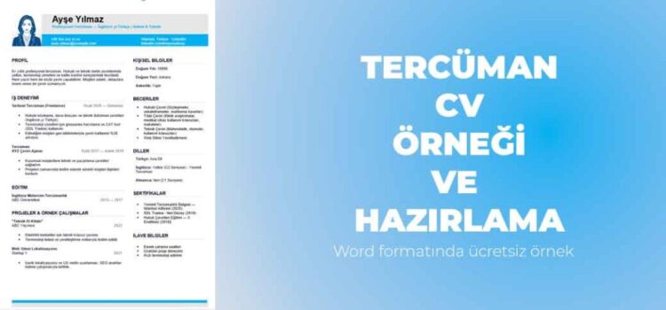 Tercüman CV Örnekleri | Ücretsiz Hazır Örnekler